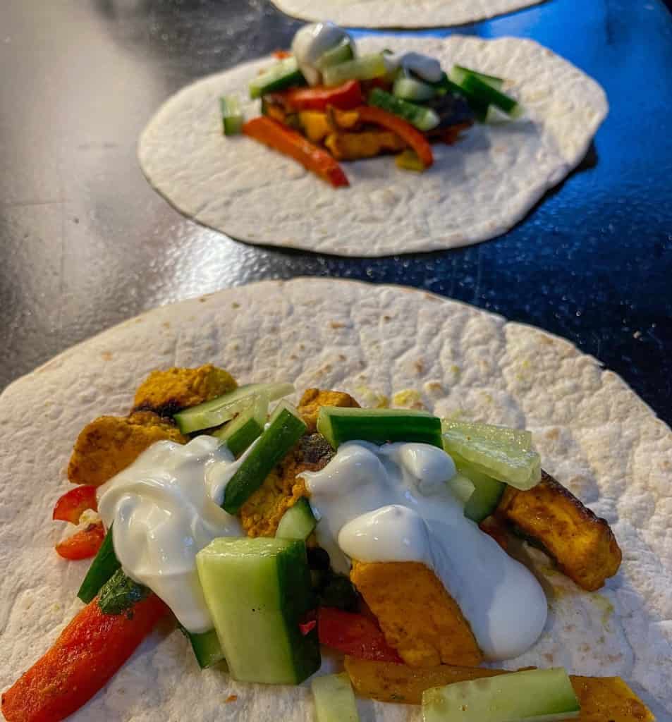 Paneer and Vegetable Wraps